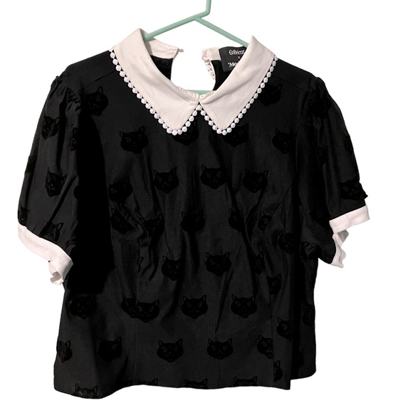 Collectif | Tops | Collectif X Modcloth 26uk Peta Velvet Cat Top | Poshmark